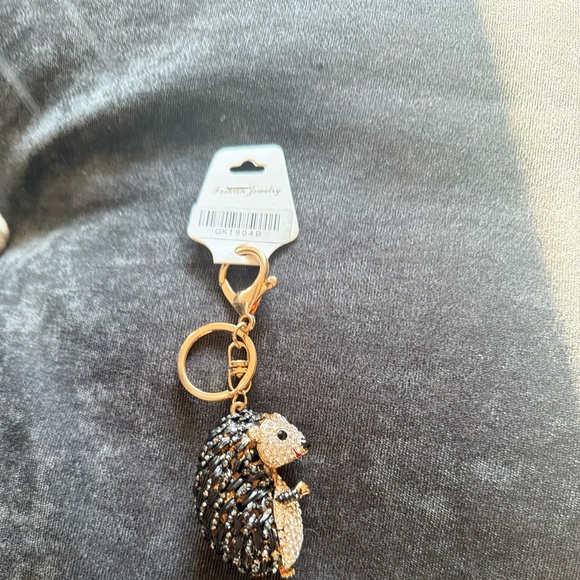 Bags | Hedgehog Keychain With Rhinestones Nwt | Poshmark